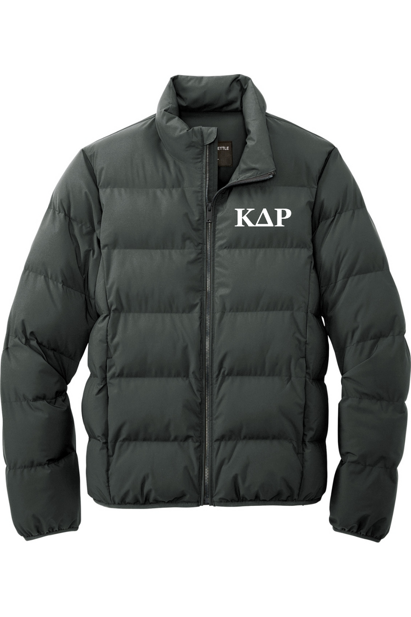 Kappa Delta Rho - Puffy Jacket - White Embroidered Letters – College Thread