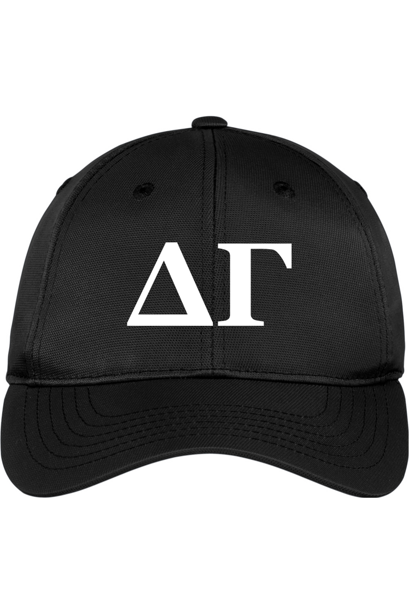 Delta Gamma - Dry Zone Nylon Cap - White Embroidered Letters – College ...