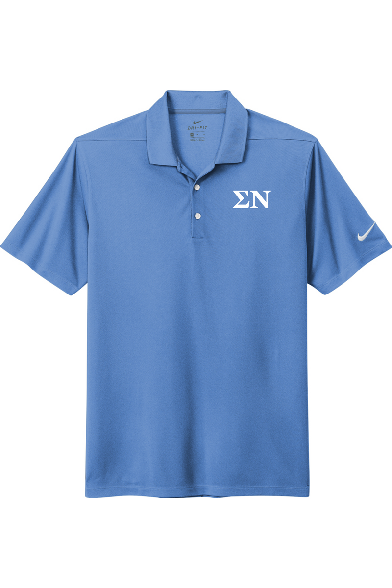 Sigma Nu - Nike Dri Fit Micro Pique 2.0 Polo - White Embroidered Lette ...