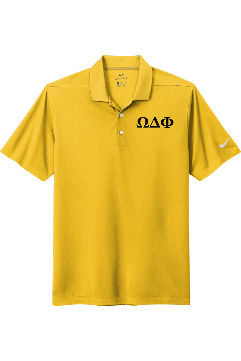 Omega Delta Phi - Nike Dri Fit Micro Pique 2.0 Polo - Black Embroidere ...